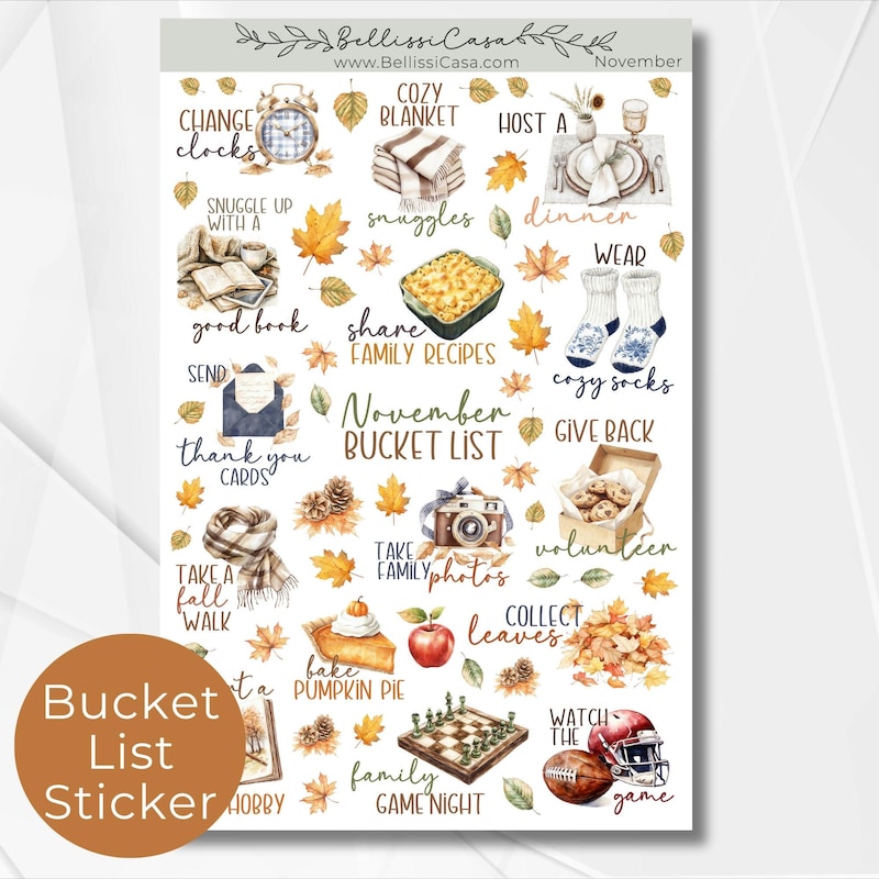 November Stickers Journal - Etsy
