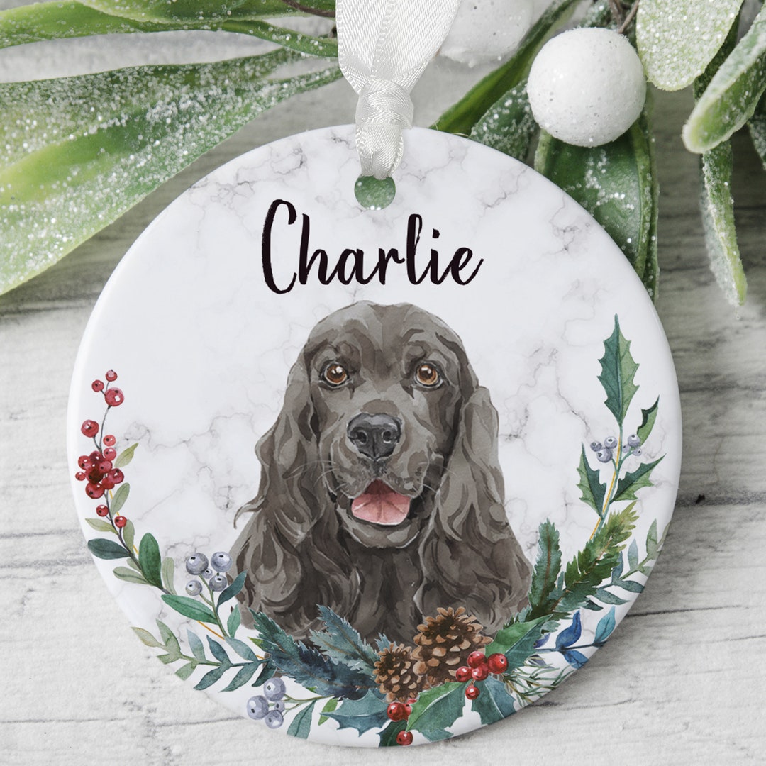 Cocker Spaniel Dog Ornament Pet Lover Gift, Custom Pet Portrait ...
