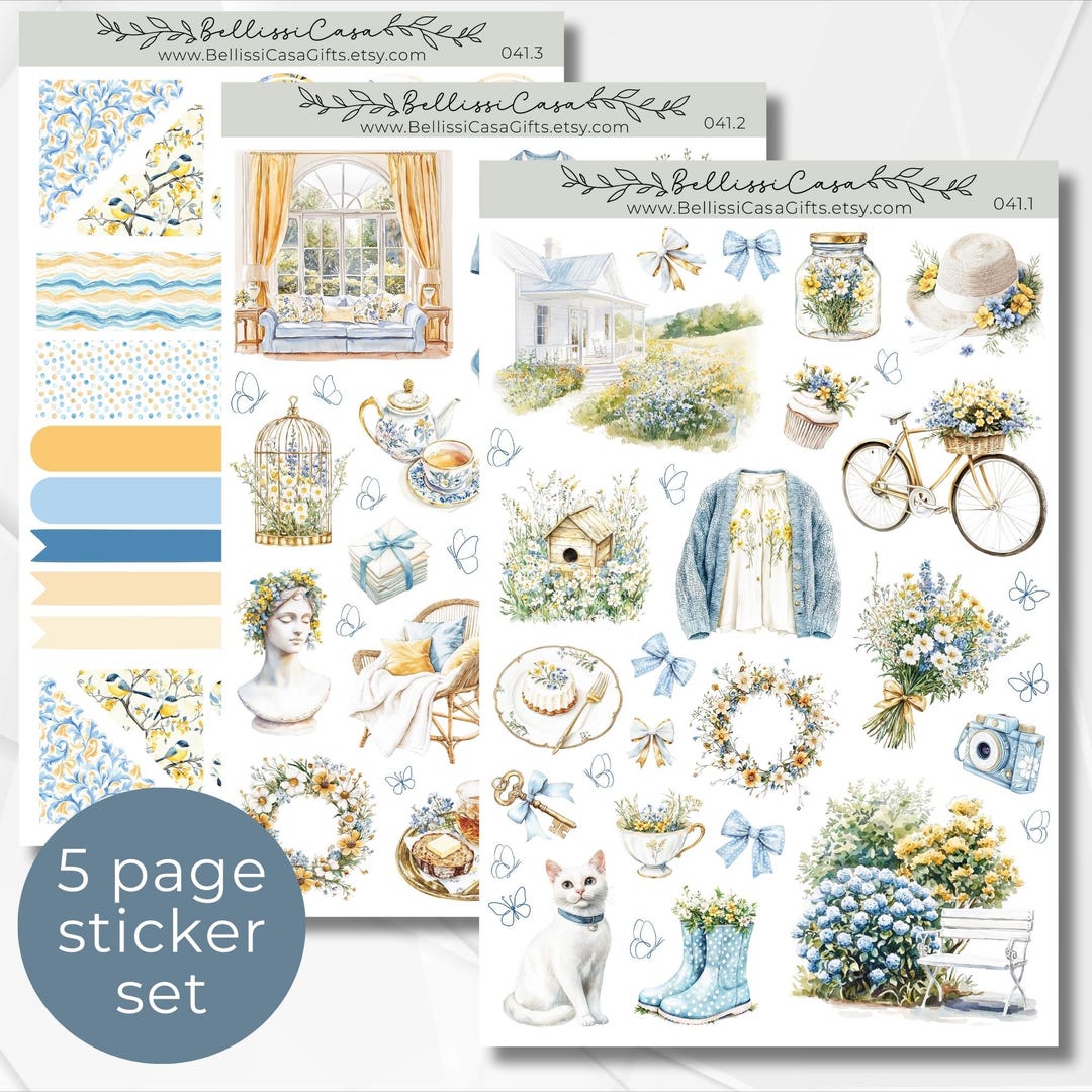 Seasonal Planner Sticker Sheet Set, Spring is Here Calendar Planner ...