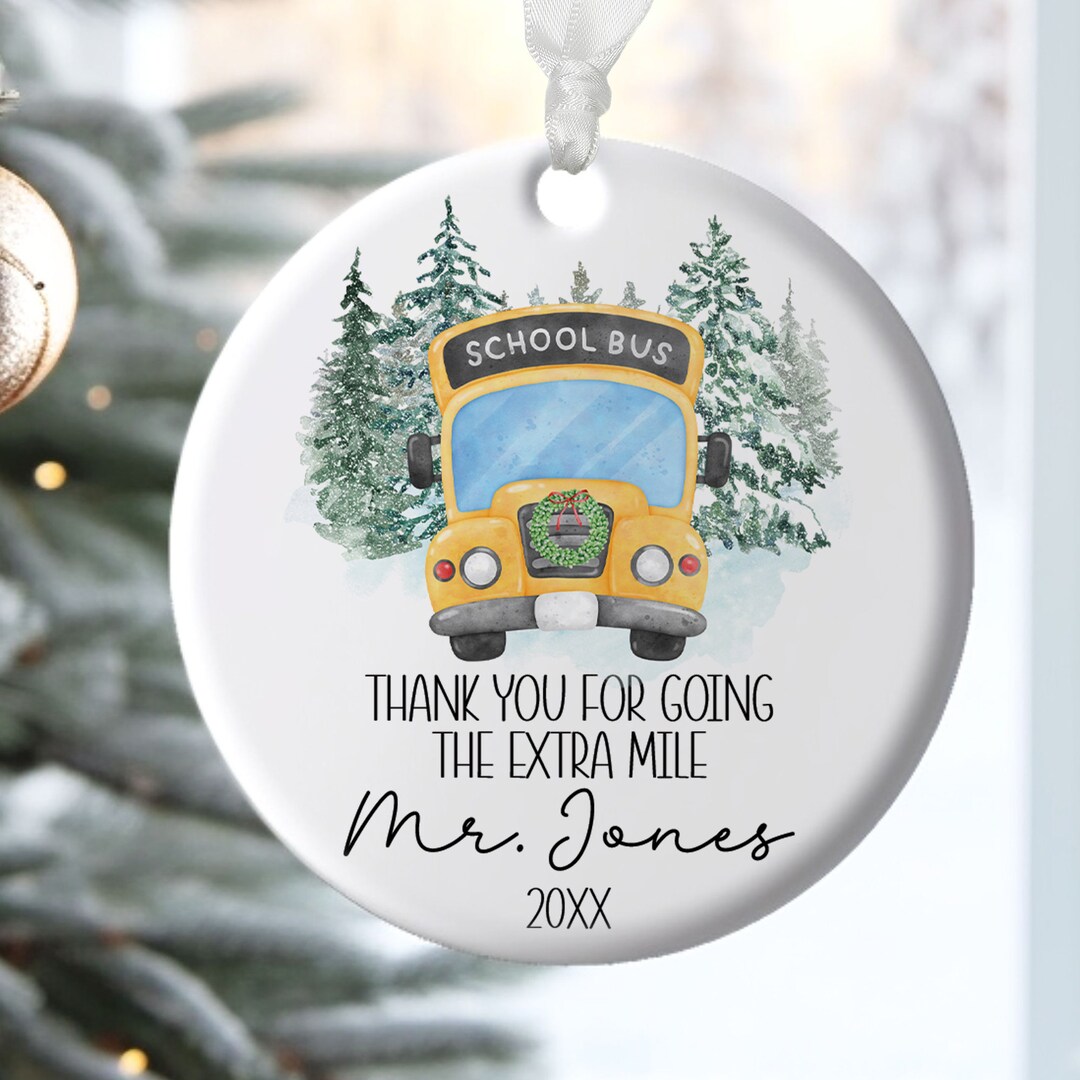 Custom Bus Monitor Gift Ornament, School Bus Driver Thank You Gift ...