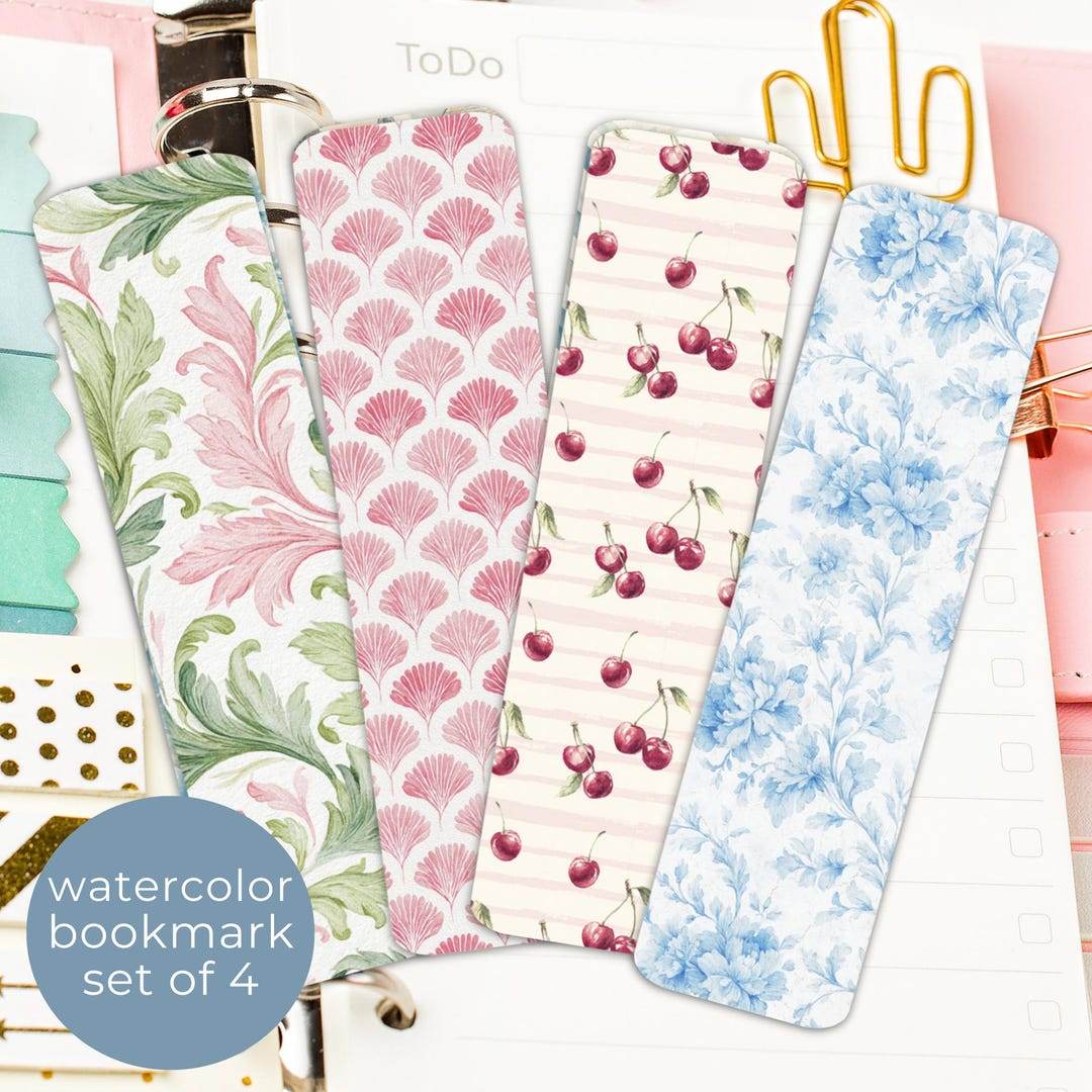 Set of 4 Bookmarks, Coquette Summer Magnetic Bookmark Set, Cute ...