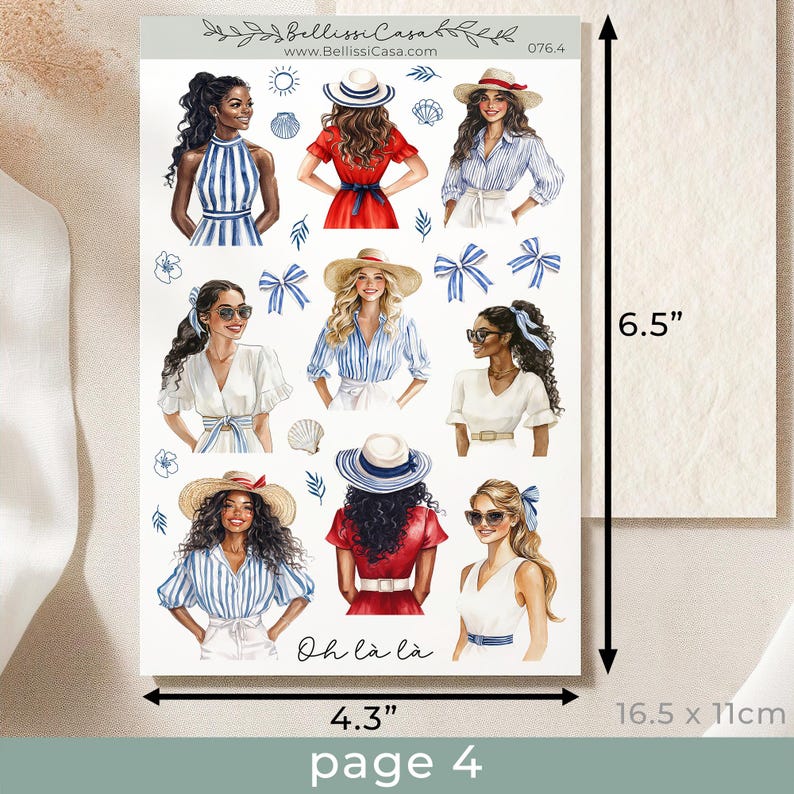 Seasonal Planner Sticker Sheets, French Riviera Summer Calendar Planner ...