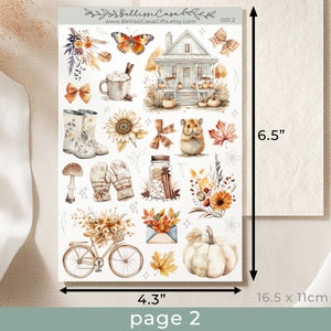 Seasonal Planner Sticker Sheet Set, Cozy Neutral Fall Calendar Planner ...