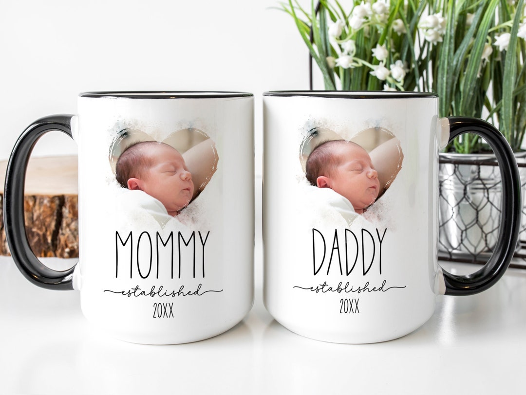 New Mom and Dad Mug Set of 2, Baby Shower Coffee Mug Gift for New ...