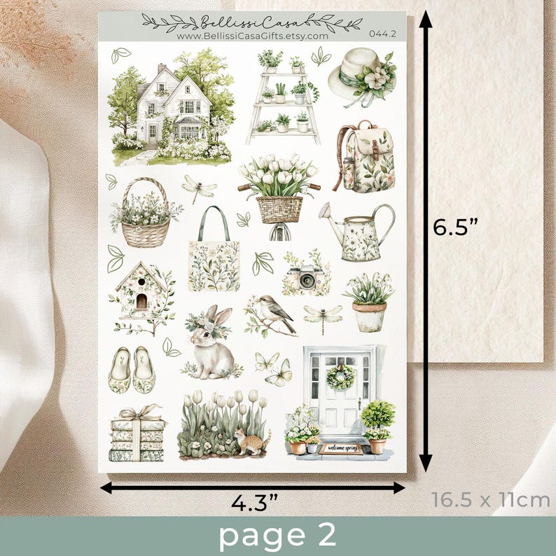 Seasonal Planner Sticker Sheet Set, Neutral Springtime Calendar Planner ...