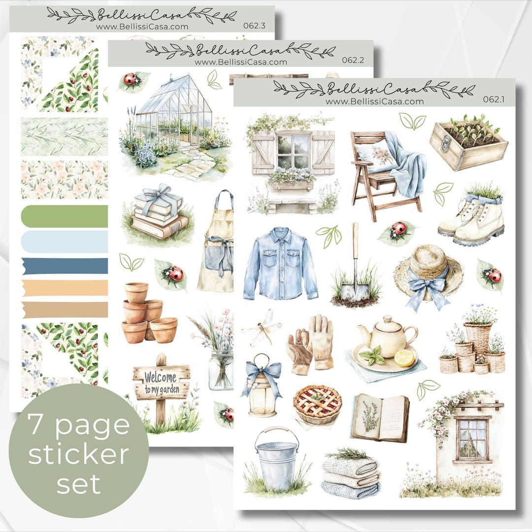 Seasonal Planner Sticker Sheets, Spring Sprouts Garden Calendar Planner ...