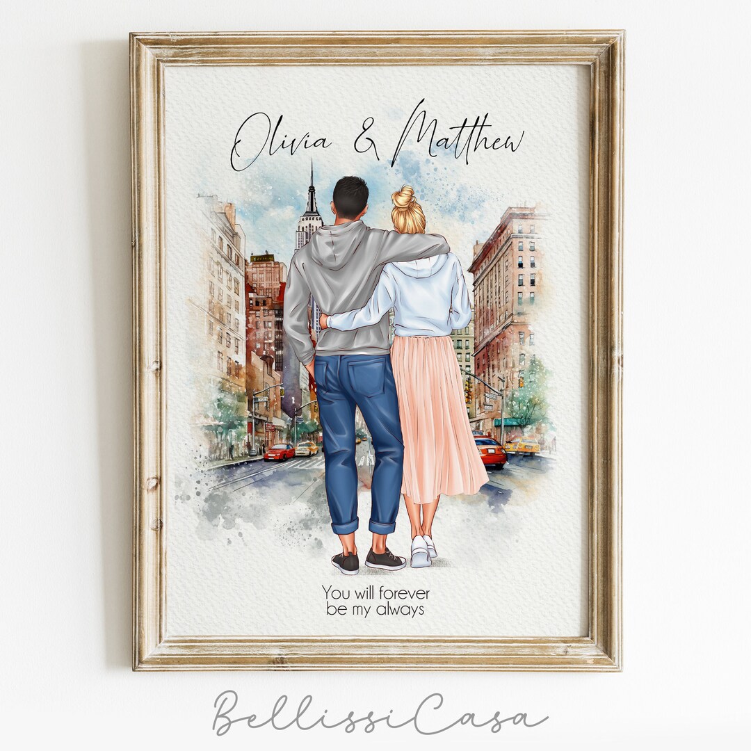 Personalized Couples Print Wall Art 1st Anniversary Gift for Wife ...