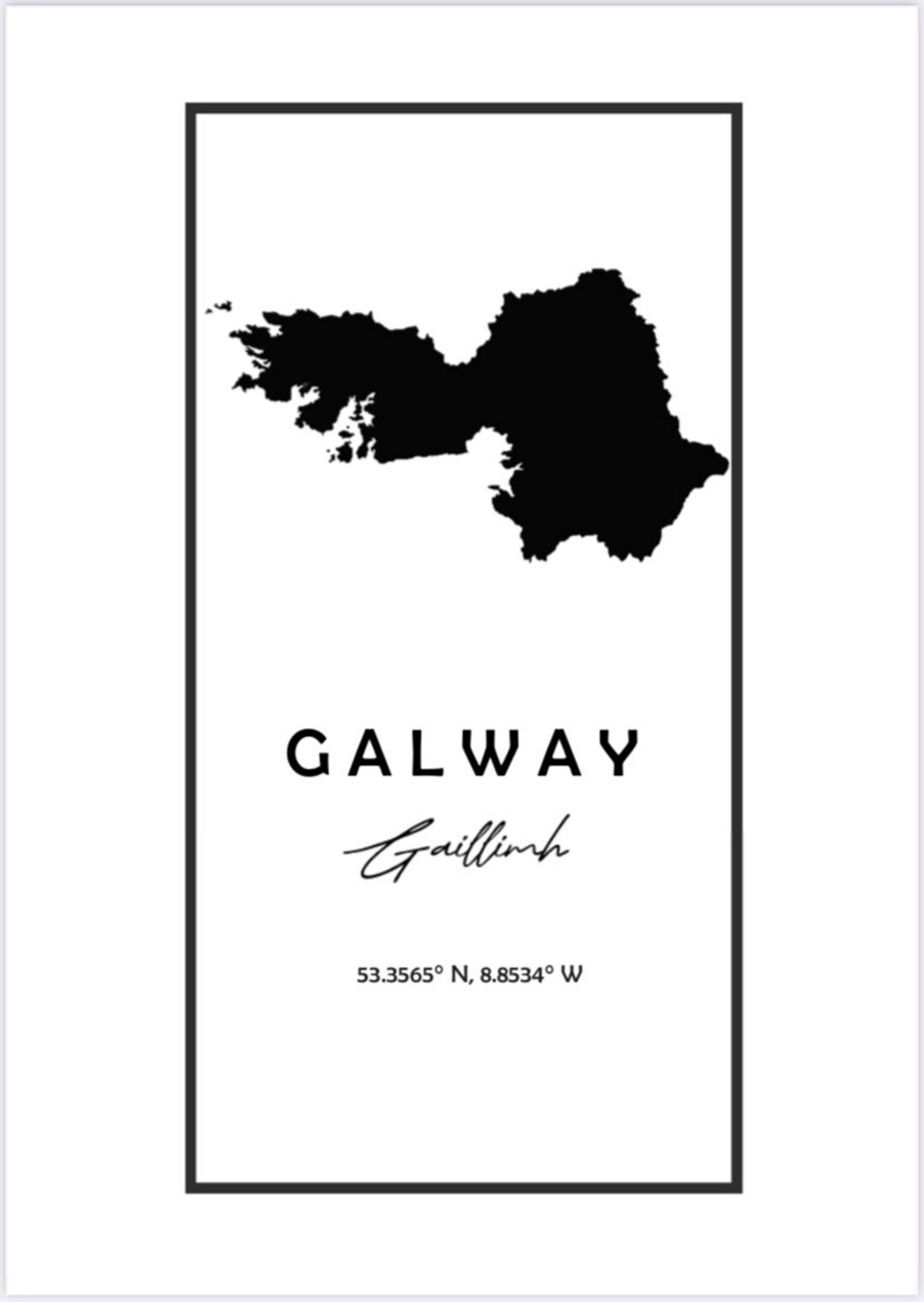 County Galway Map DIGITAL PRINT - Etsy