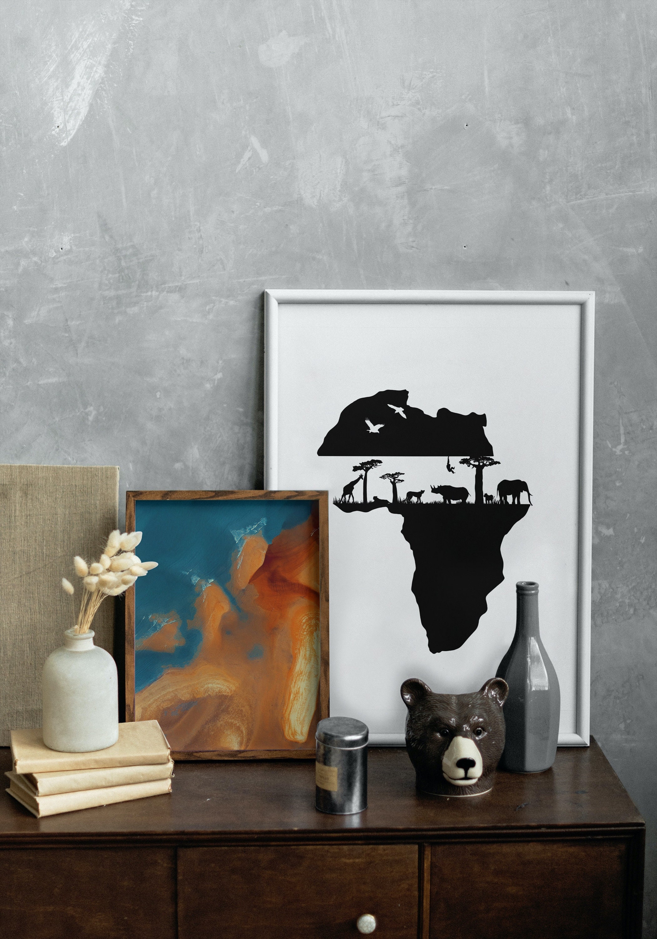 African Map Poster Black African Map Poster African Decor - Etsy