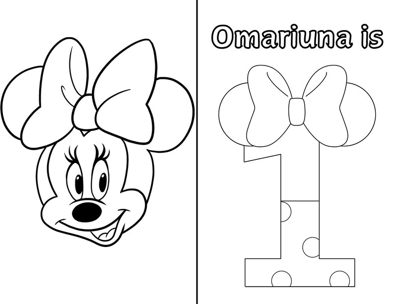 Minnie Mouse Coloring Book With Colored Cover - Etsy