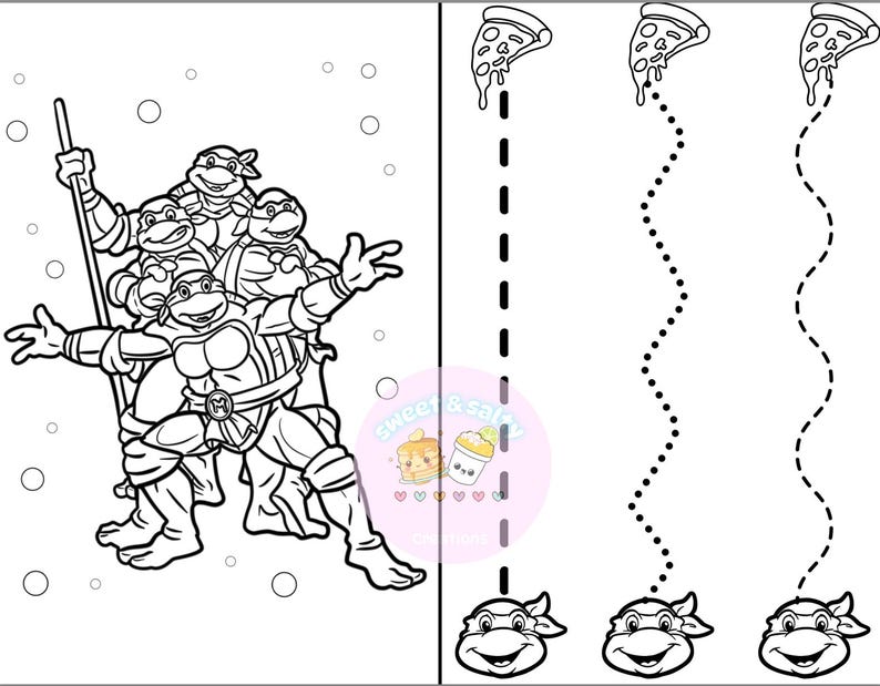 Ninja Turtle Coloring Book - Etsy
