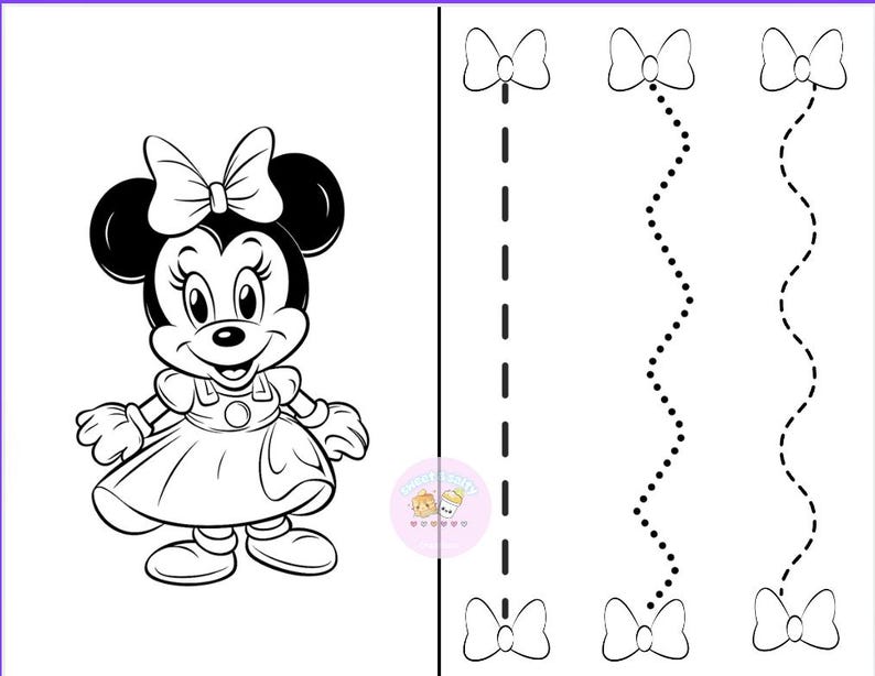 Minnie Mouse Coloring Book With Dots Cover - Etsy