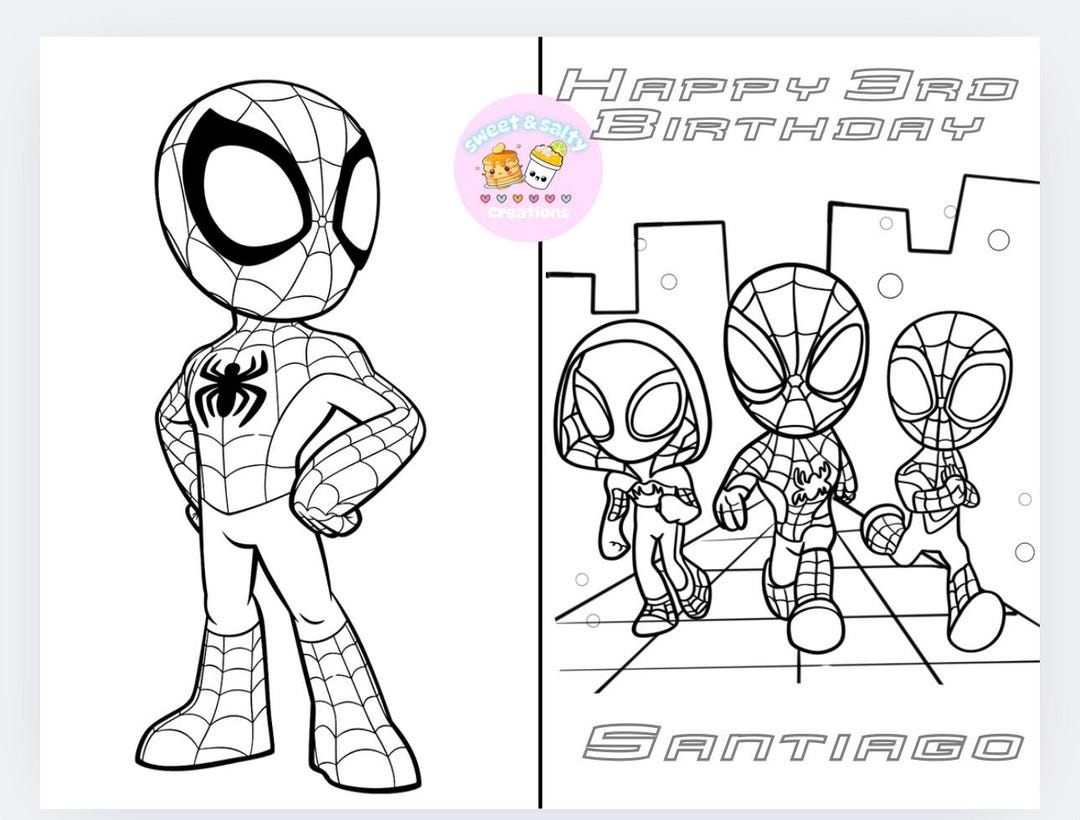 Spidey Coloring Book - Etsy