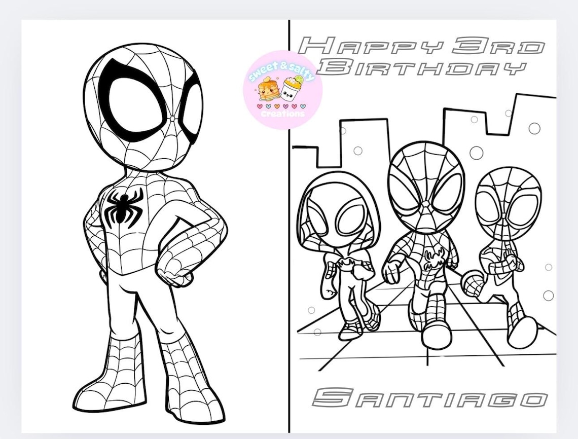 Spidey Coloring Book - Etsy