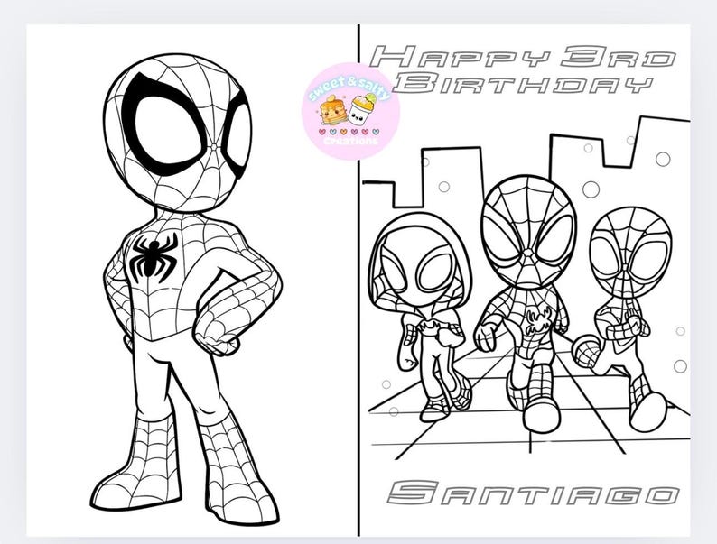 Spidey Coloring Book - Etsy