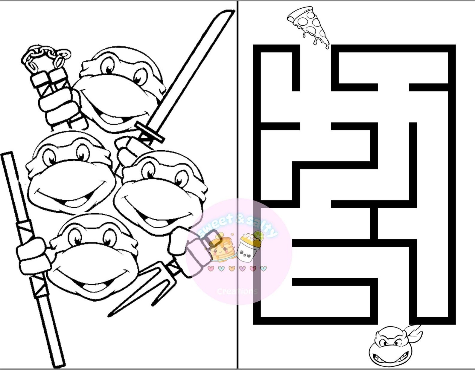 Ninja Turtle Coloring Book - Etsy