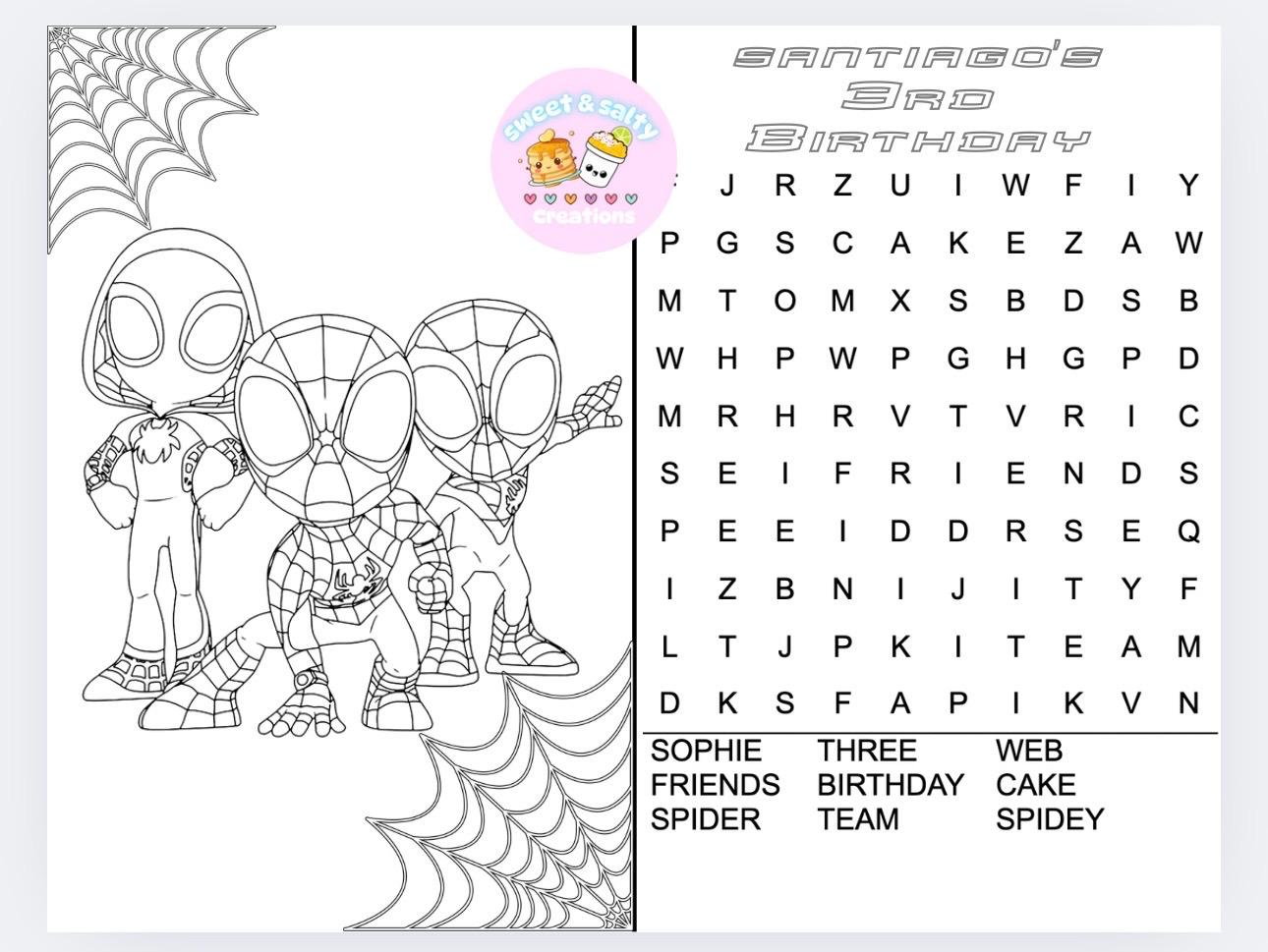 Spidey Coloring Book - Etsy