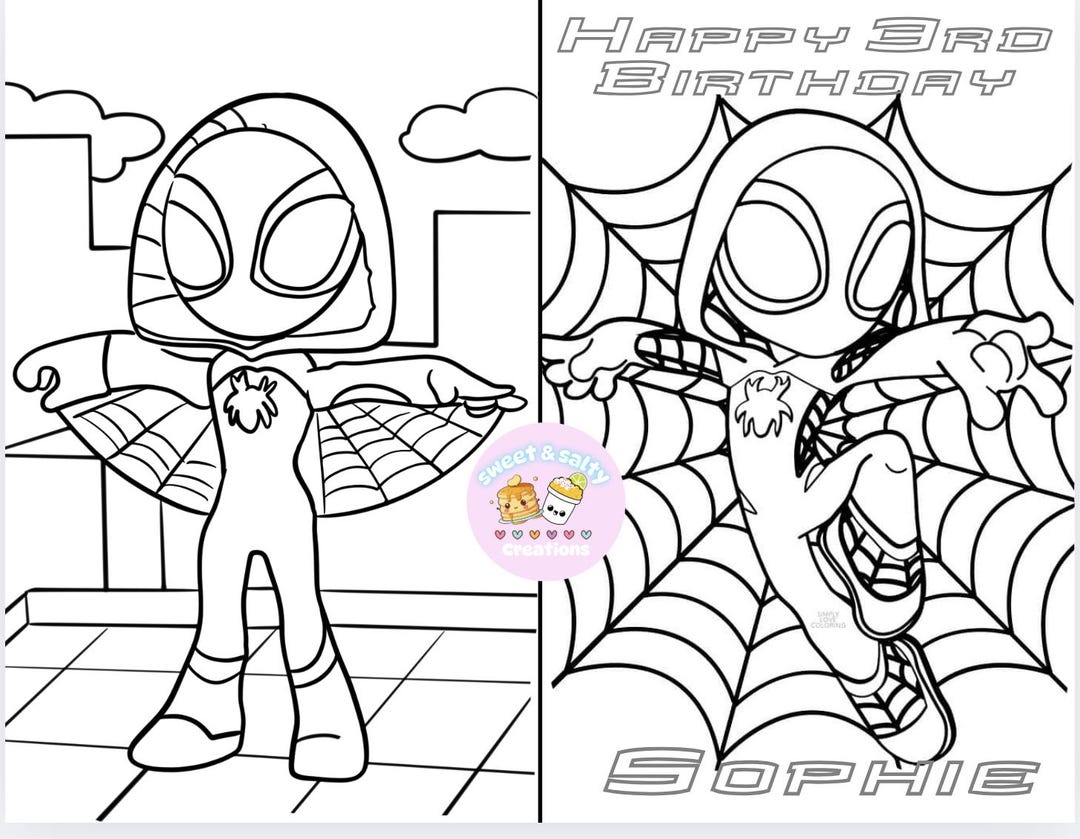 Ghost-spider Coloring Book (B&W) - Etsy