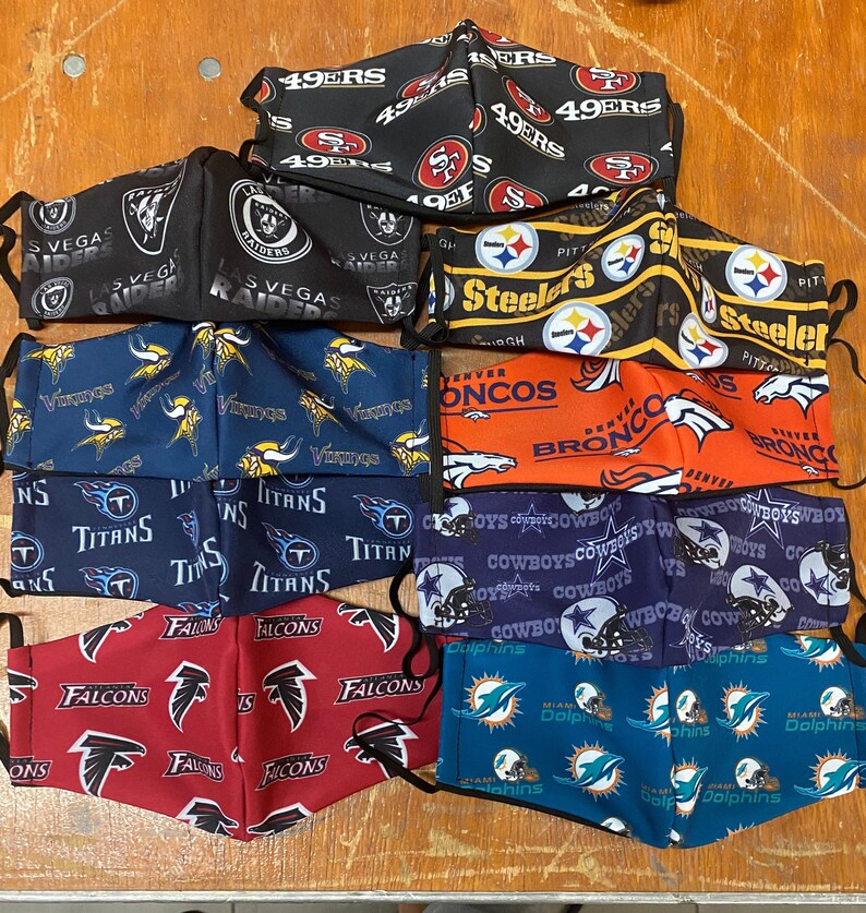 NFL Face Mask Sports team Washable Reusable Protective | Etsy