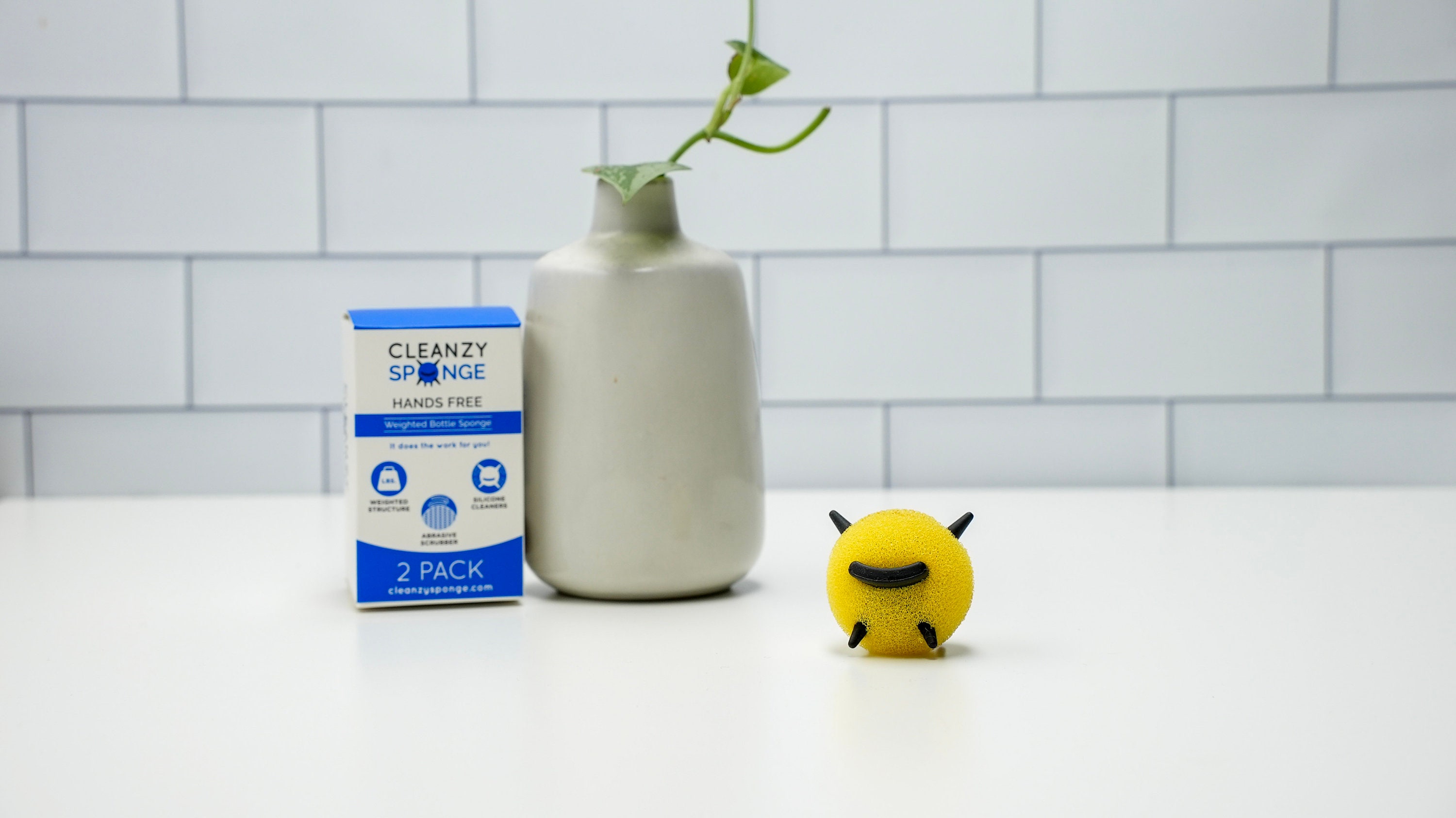 The Cleanzy Sponge | Weighted Reusable Bottle Sponge (2-pack) (small ...