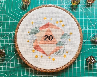 PDF Dnd Cross Stitch Pattern, D20 Cross Stitch Pattern, Bee Cross ...