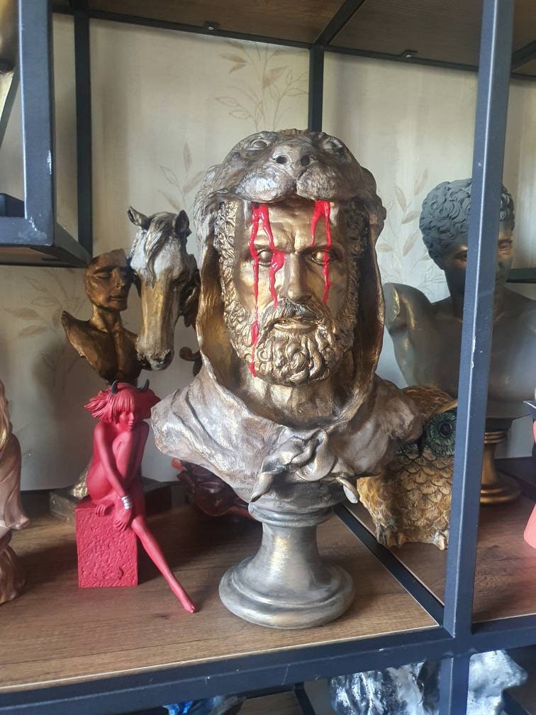 Greek Mythology Statue organic paint Marble Sculpture Face Sculpture ...