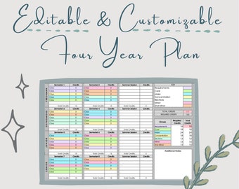 4 Year College Planner - Etsy