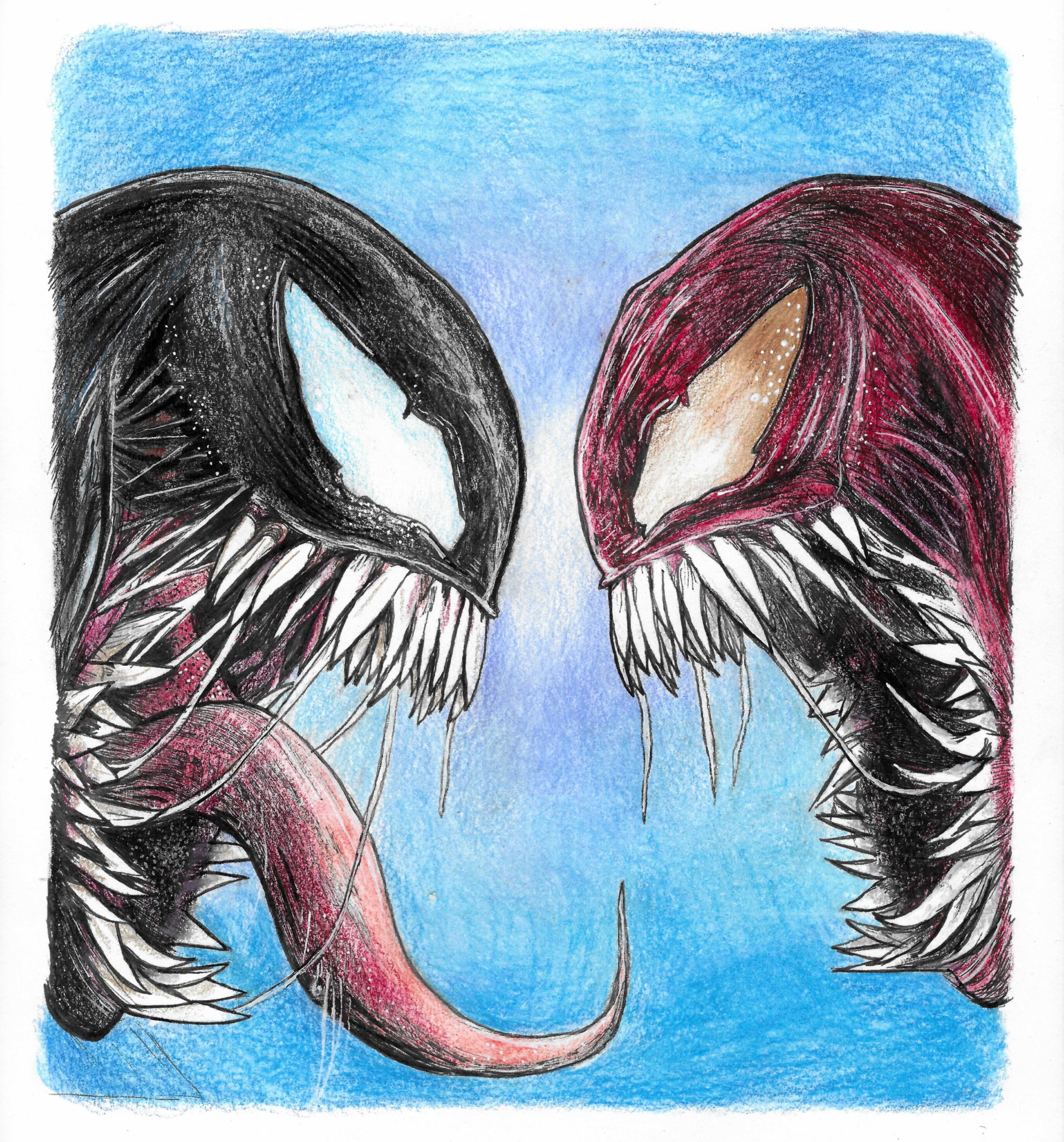 Carnage Vs Venom Drawing