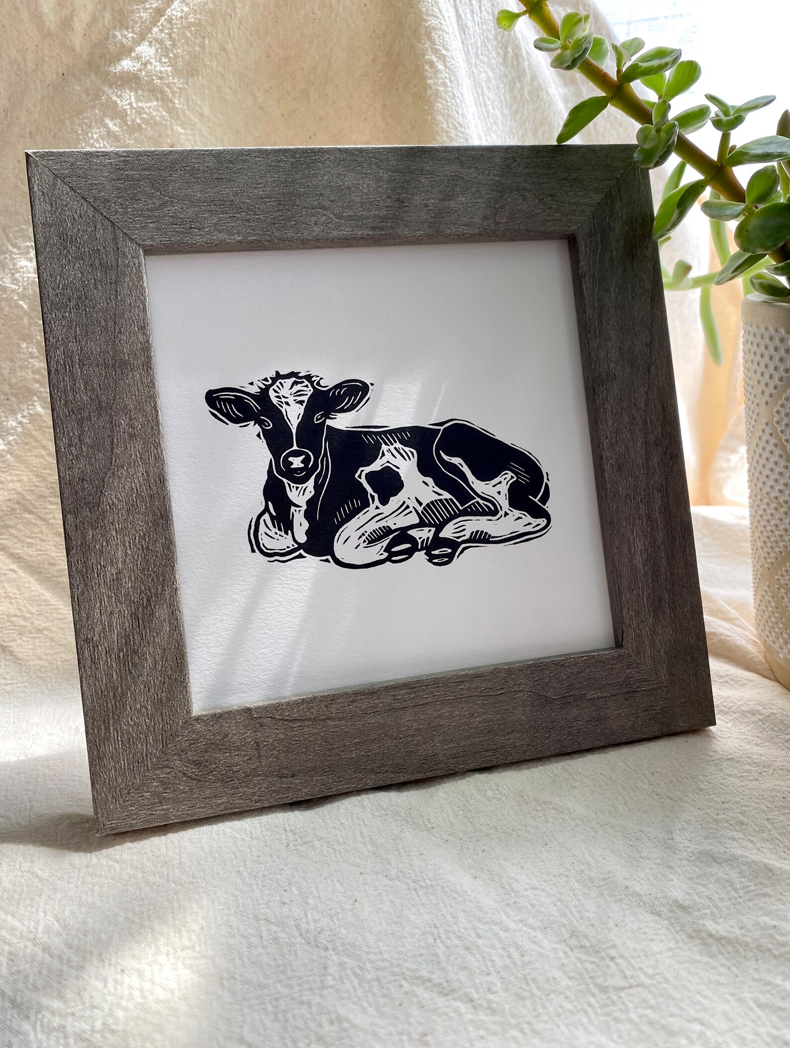 Baby Cow / Block Print - Etsy