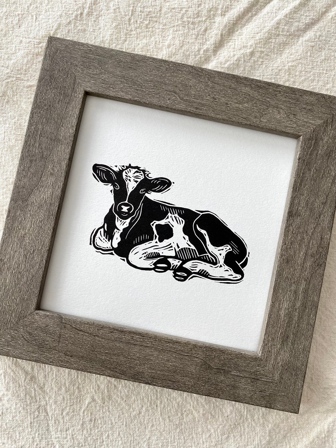 Baby Cow / Block Print - Etsy