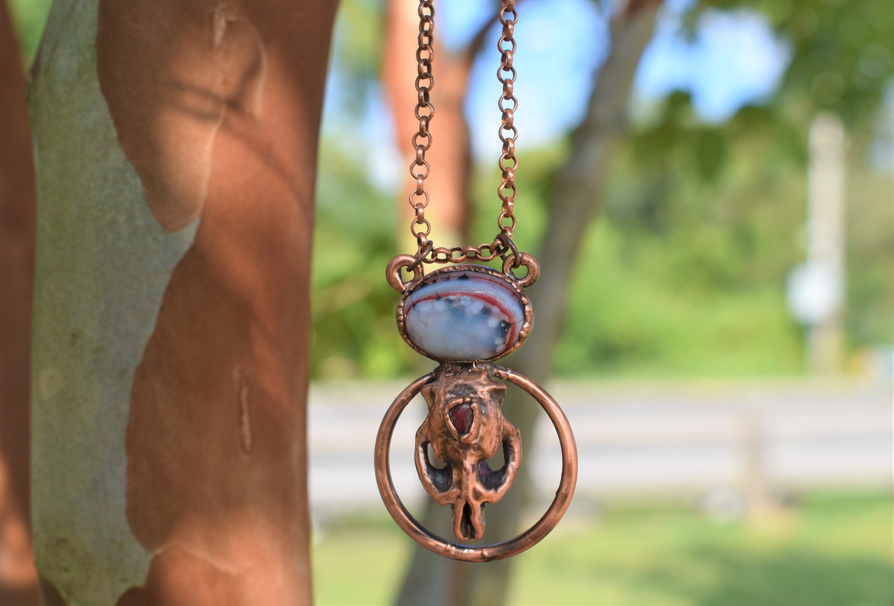 Bone Necklace Electroformed Necklace Skull Necklace Dragon - Etsy