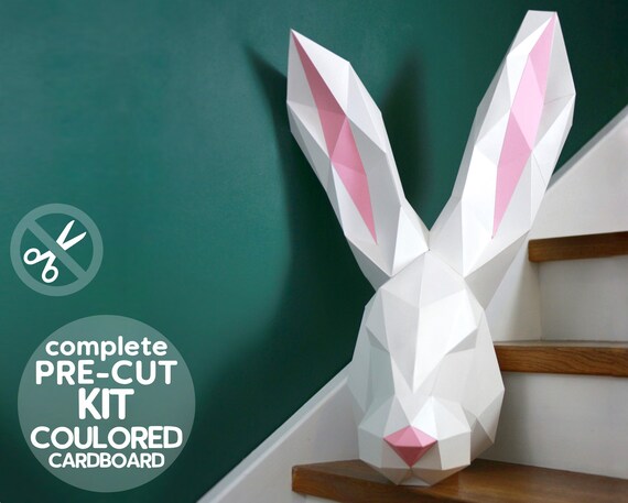 Rabbit Pre-cut Papercraft/paper Model Metalized Cardboard - Etsy