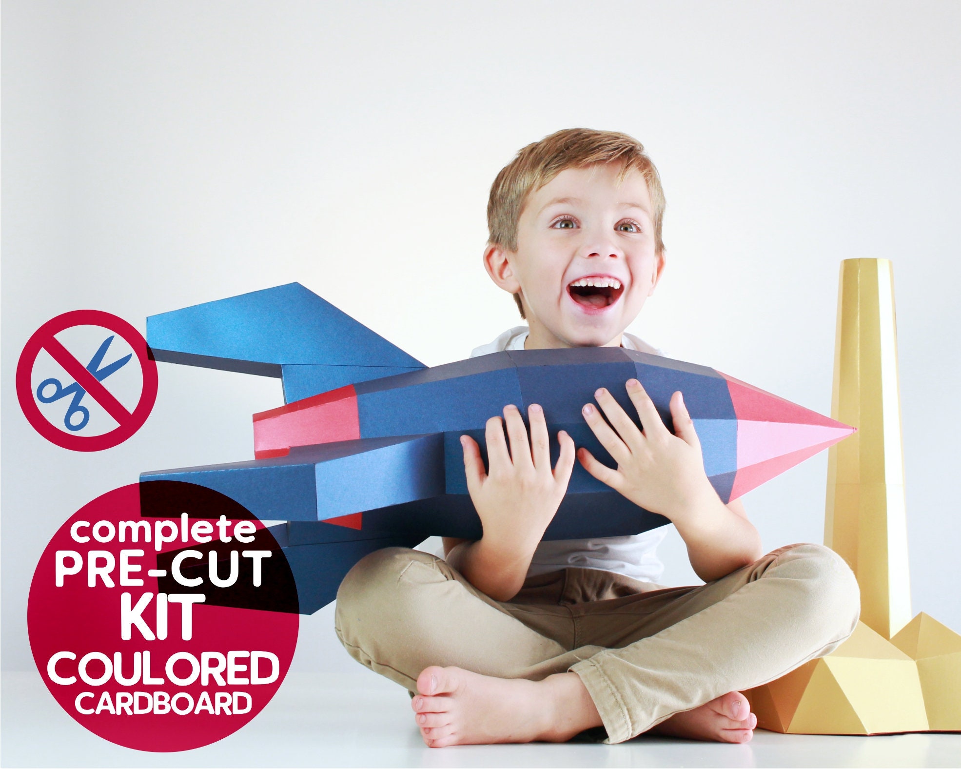 Rocket, Pre-cut, Papercraft/paper Model, Metalized Cardboard Kit. - Etsy