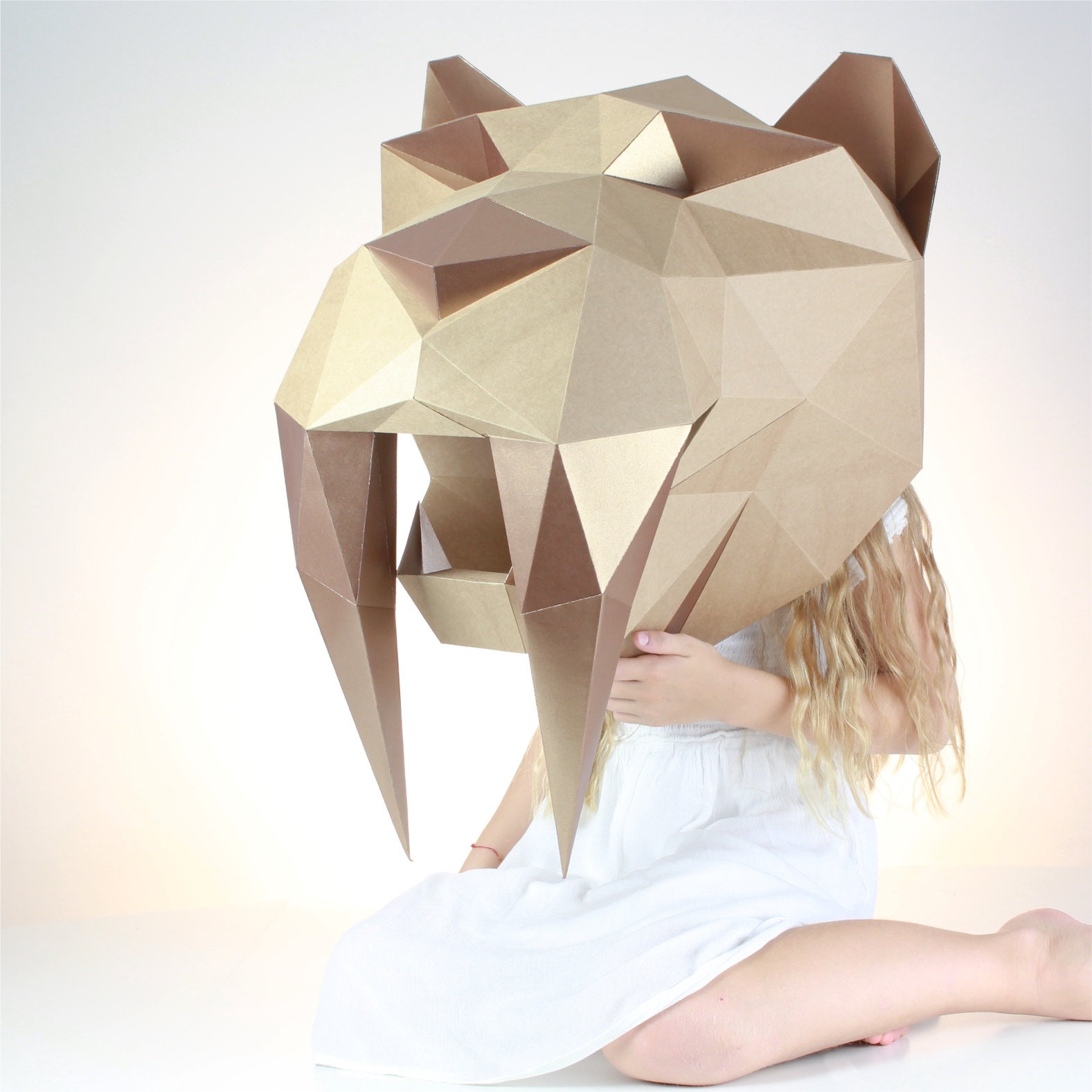 Tiger Smilodon, Pre-cut, Papercraft/paper Model, Metalized Cardboard ...