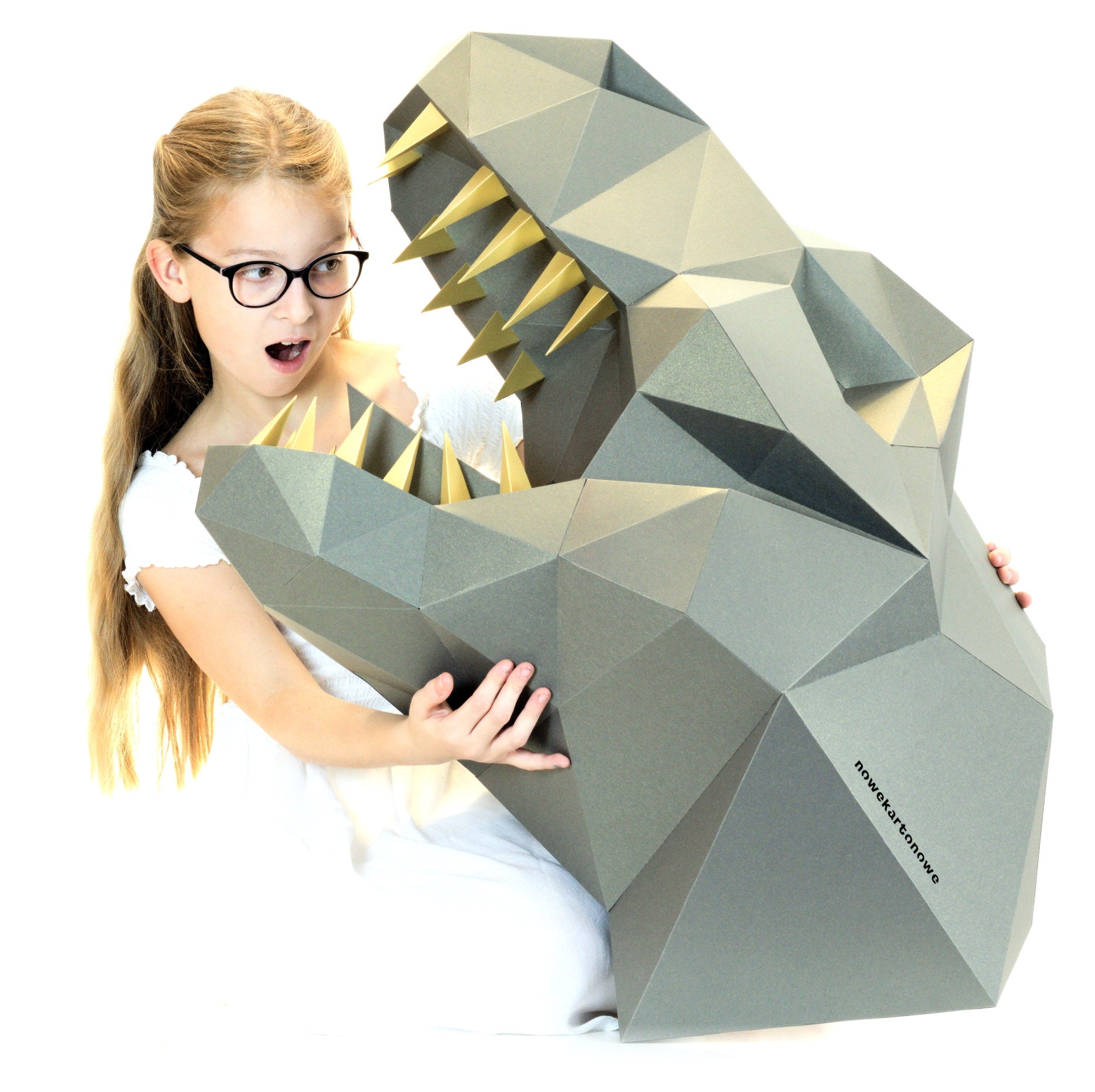 T-rex, Pre-cut, Papercraft/paper Model, Metalized Cardboard Kit. - Etsy UK
