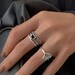 Adjustable Multi-layer Ring A Set of Rings Heart Ring Black - Etsy