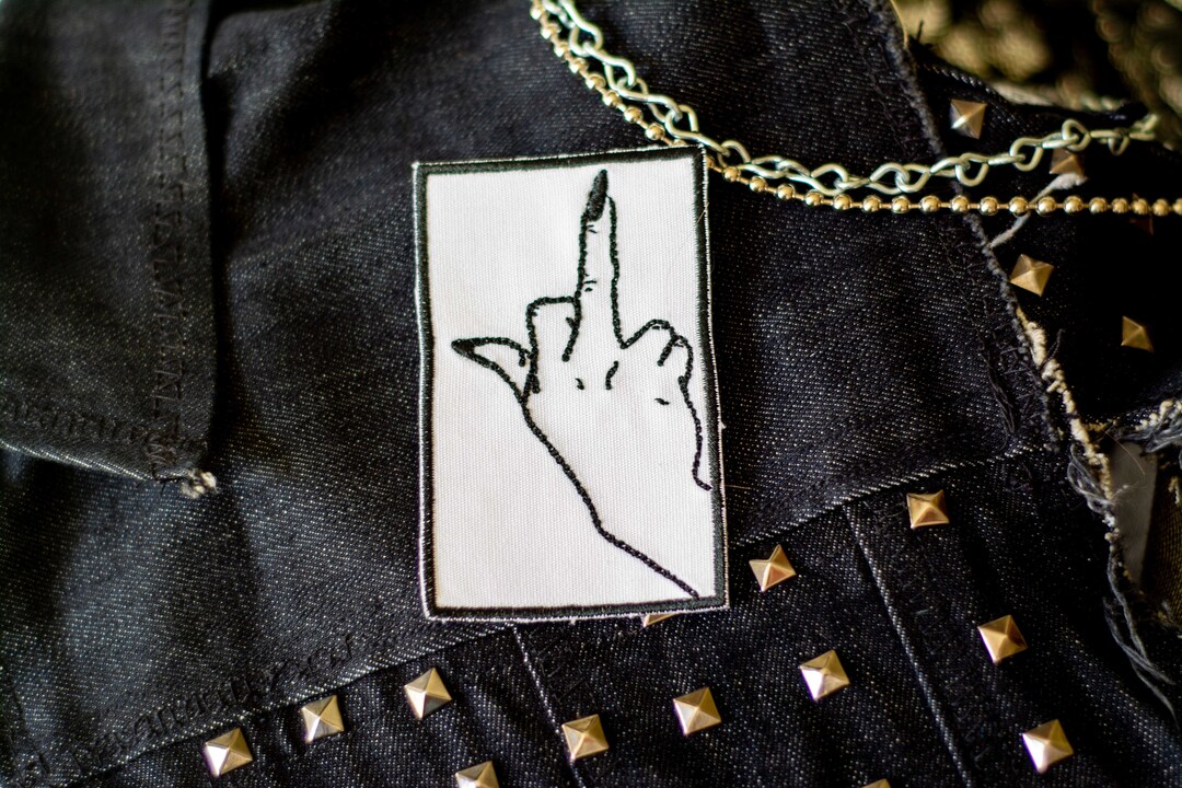 Middle Finger Feminist Woman Embroidered Patch - Patches for Jackets ...