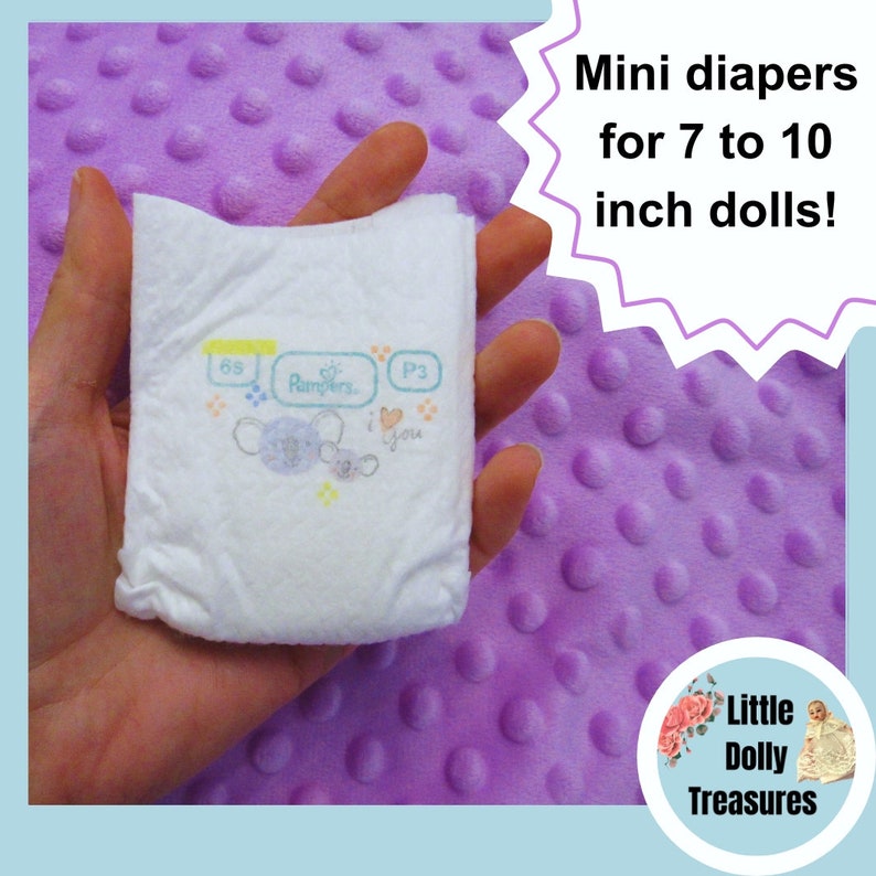 Mini Doll Diapers: P3 Micro Preemie Pampers for 7-10 Inch Reborn Clay ...