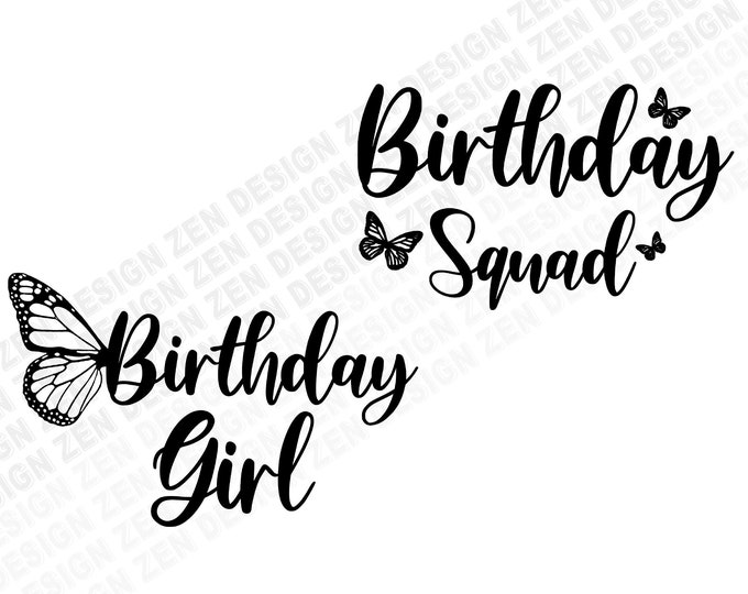 Birthday Svg Bundle, Birthday Party, Birthday Girl Svg, Birthday Squad ...