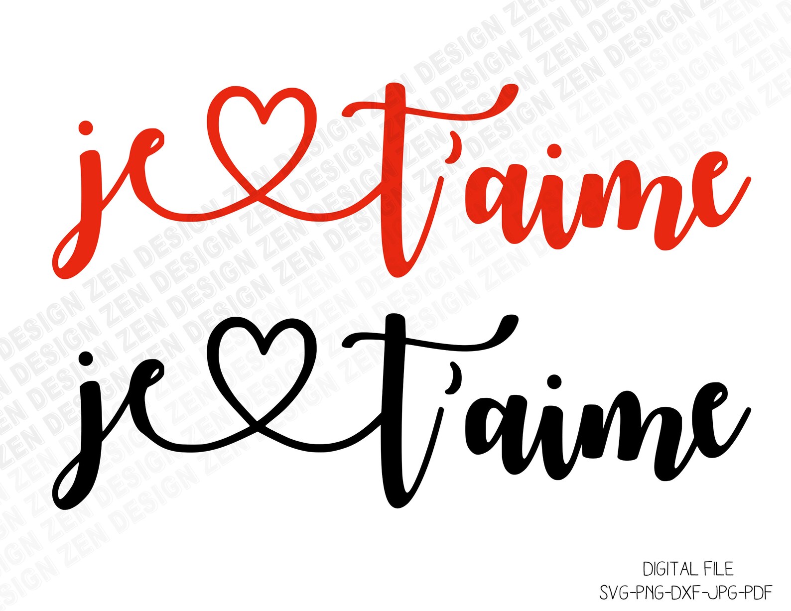 Jetaime Svg Je Taime Svg Je T'aime Svg Valentine's - Etsy