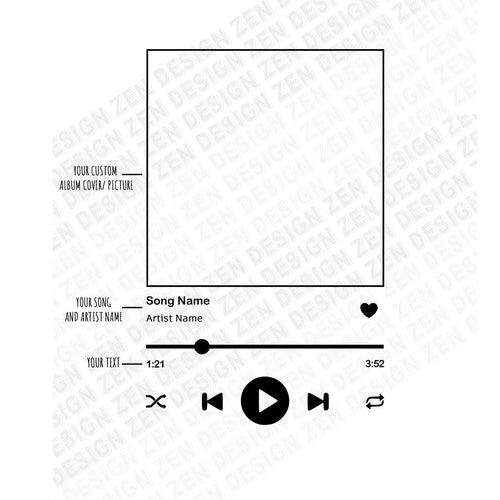 Spotify Music Player Buttons Layout customizable SVG Cut - Etsy