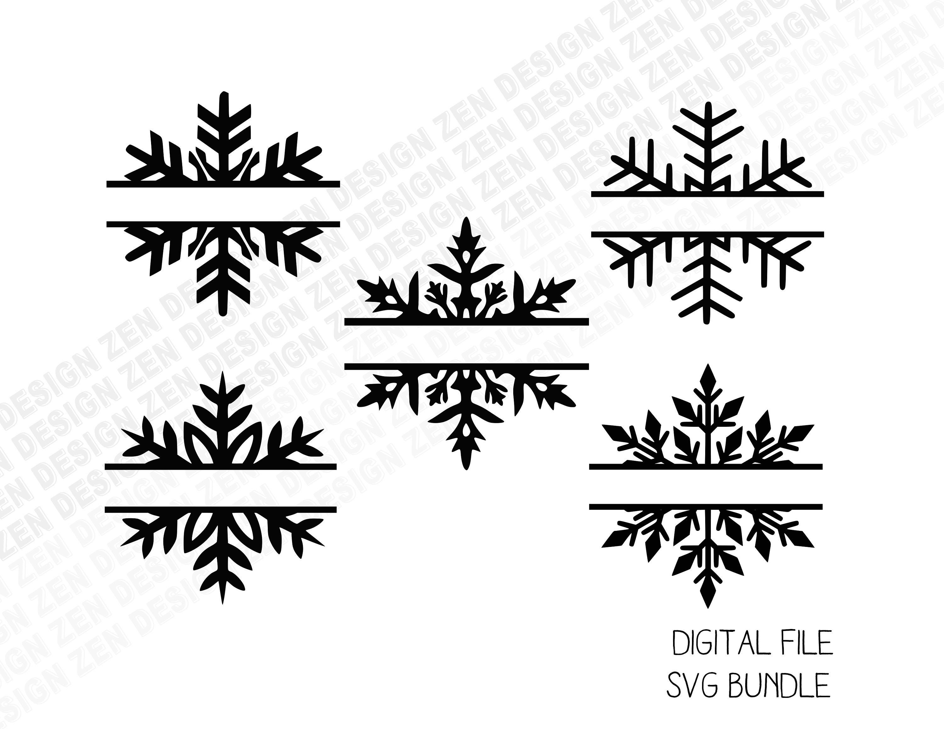 Copos de nieve Monogram Svg Bundle Navidad Svg Invierno Svg - Etsy España
