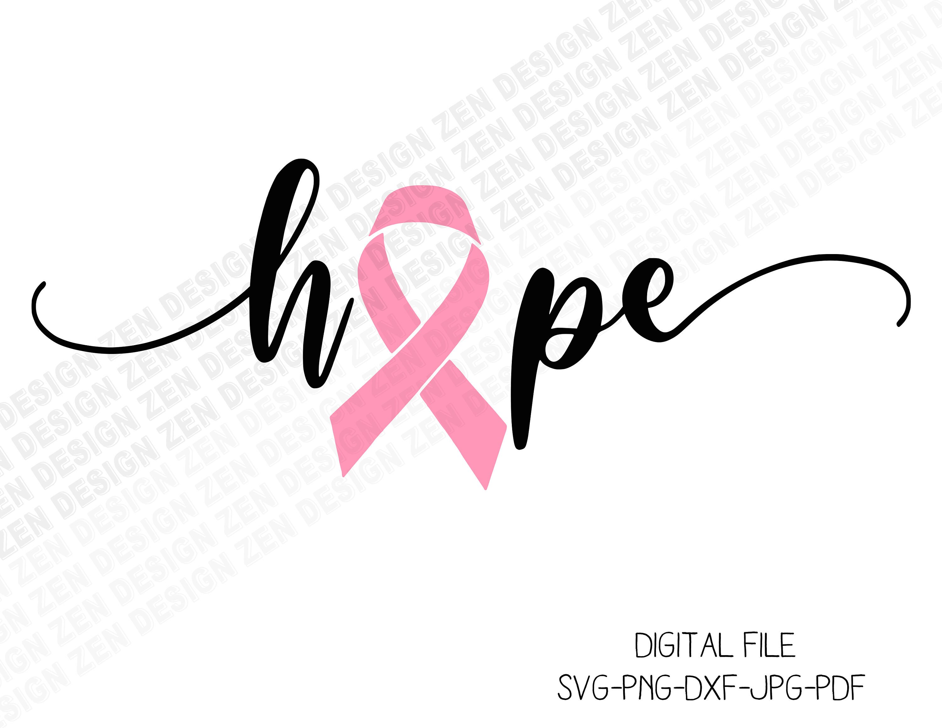 Pink Ribbon Svg Cancer Awareness Svg Breast Cancer Svg Hope | Etsy