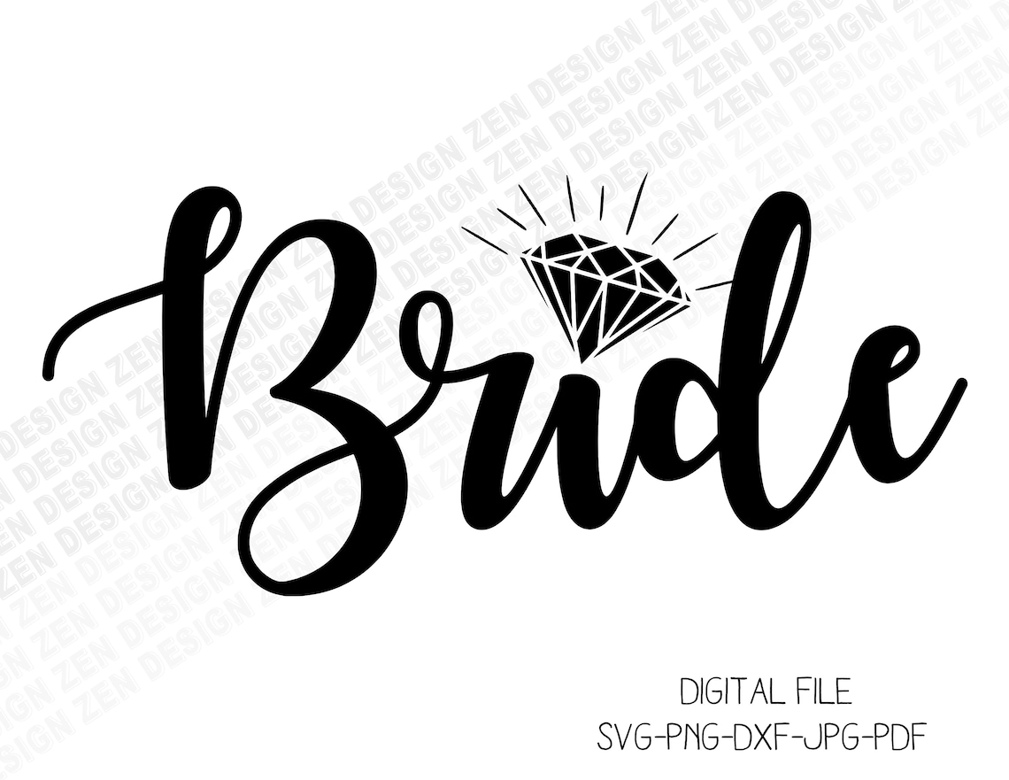 Bride Svg Bridal Shower Svg Bride Clipart Bridal Cut File Etsy