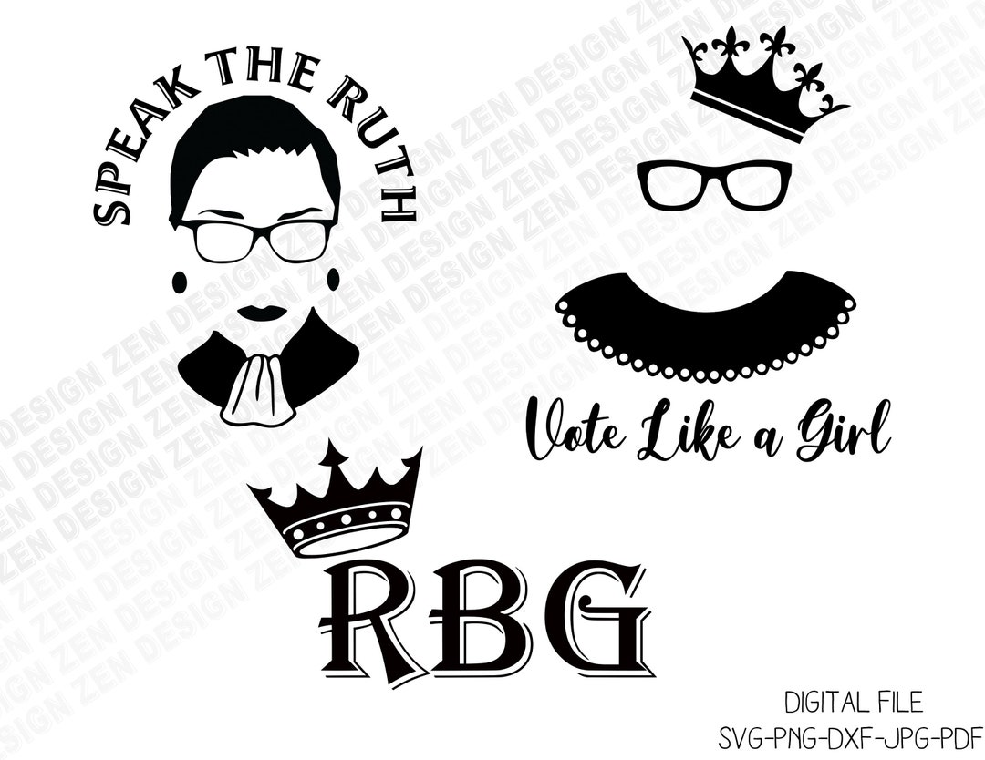 Ruth Bader Ginsburg SVG Bundle, Notorious RBG Svg, Rbg Svg, Vote Like a ...