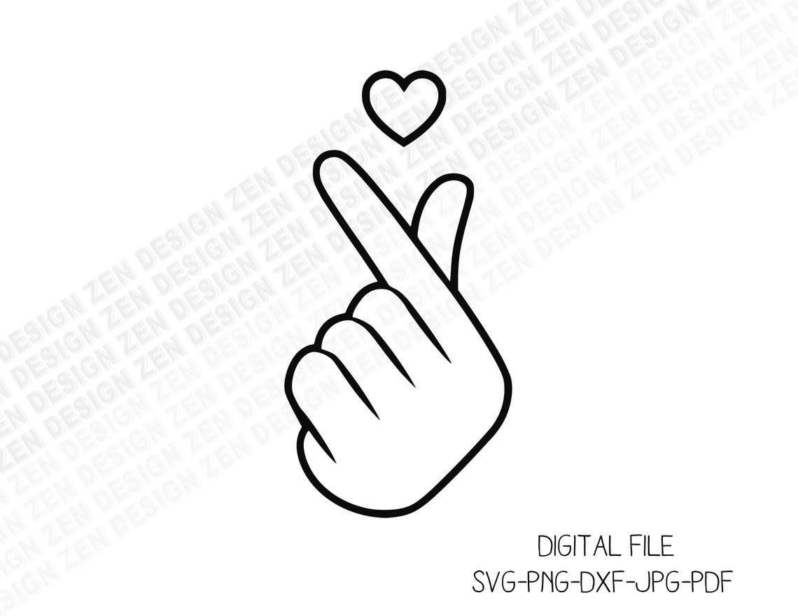 BTS Svg BTS Love Svg Finger Heart Svg Valentine's Day - Etsy Norway