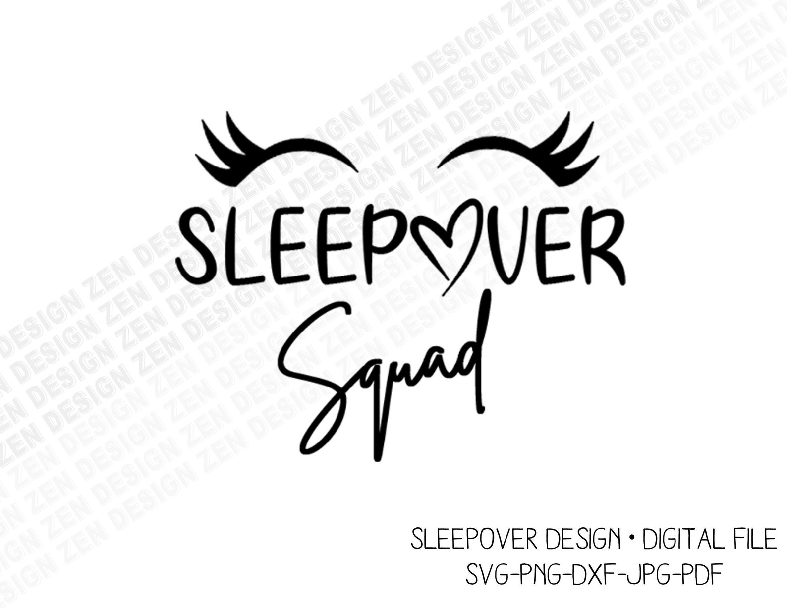 Sleepover Squad Svg, Sleepover Svg, Eyelashes Svg, Slumber Party Squad ...