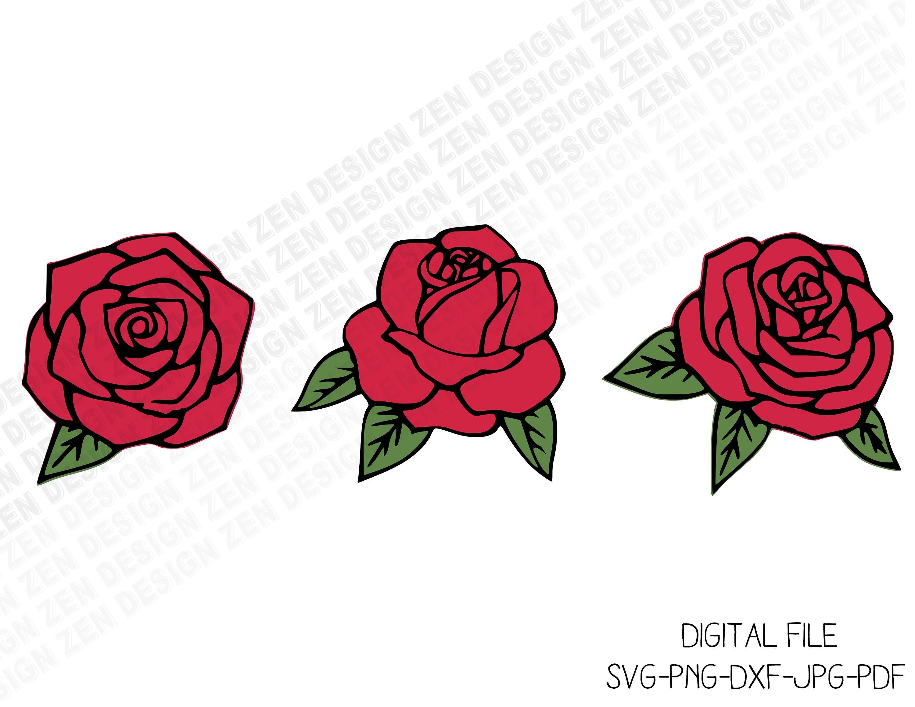 Rose Bundle Svg Red Rose Svg 3 Rose Bundle Svg Rose - Etsy
