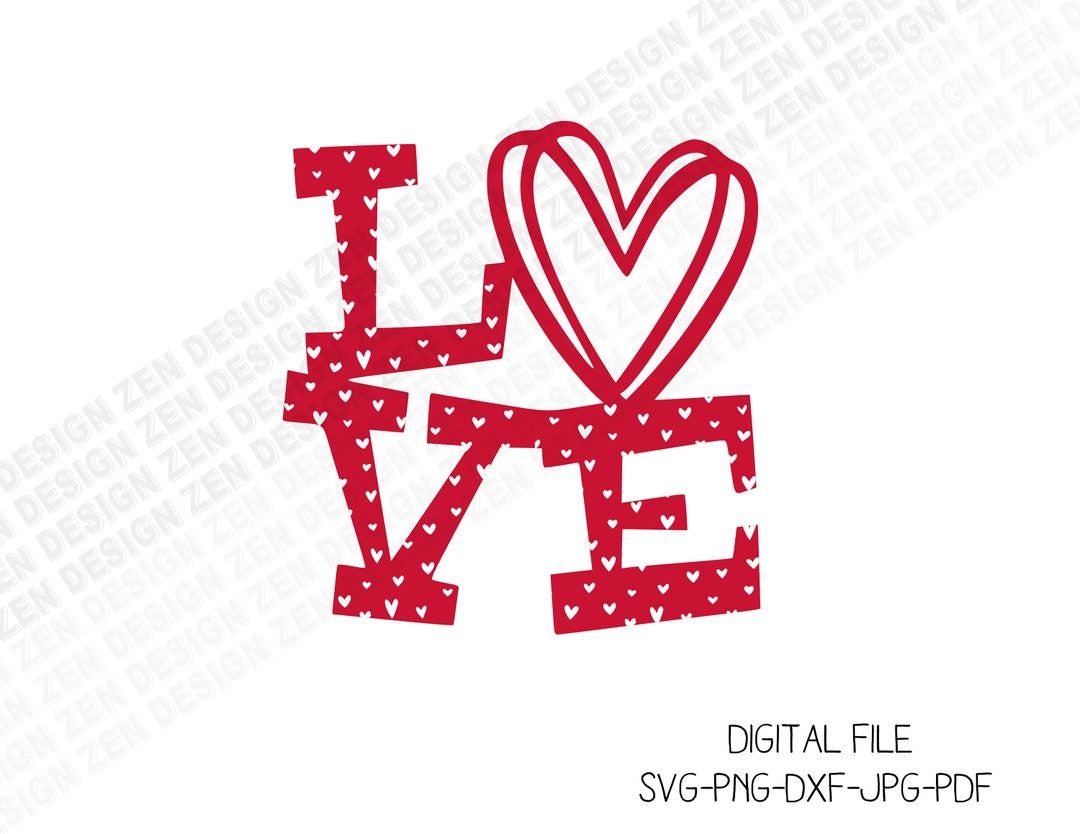 Love Svg, Love Heart Svg, Heart Pattern Svg, Valentine's Day Svg, Dxf ...