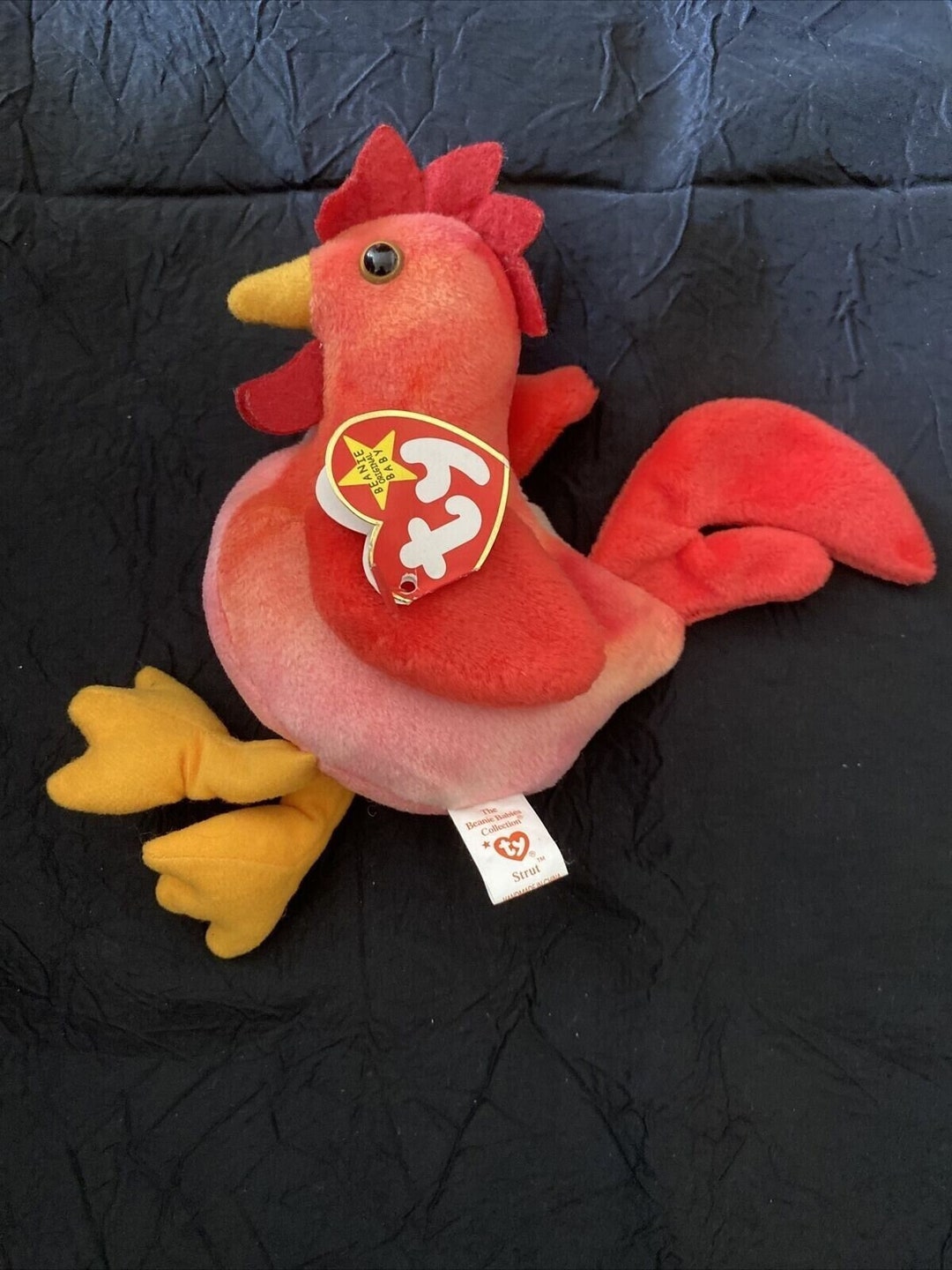 COLLECTIBLE Ty Beanie Baby Strut the Rooster 1996 Rare- RETIRED ...